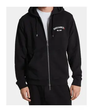 Dsquared2 Logo-printed Zip-up Drawstring Hoodie