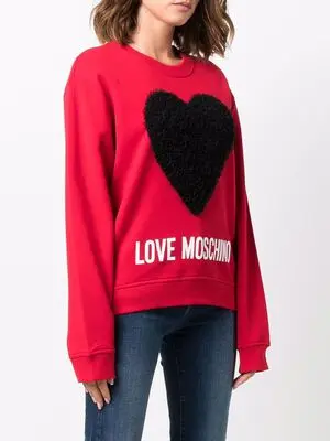 Moschino Heart Appliqué Sweatshirt - Red
