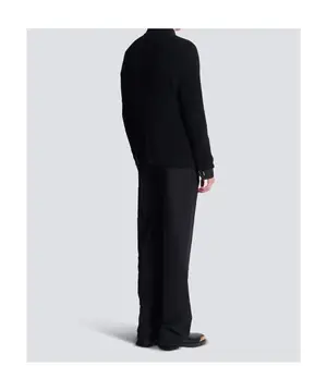 Balmain Tube Knit Cardigan With Embroidered Patch