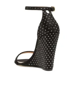 STUART WEITZMAN Crystal-embellished Wedge Sandals
