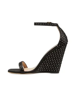 STUART WEITZMAN Crystal-embellished Wedge Sandals