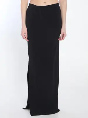 Jacquemus Peplo Maxi Skirt With Pleated Detailing And Slit - Black
