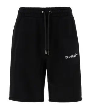Off-White Logo Printed Drawstring Bermuda Shorts
