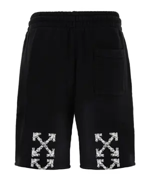Off-White Logo Printed Drawstring Bermuda Shorts