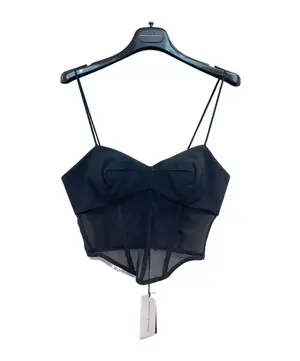 Ermanno Scervino Strappy Sheer Corset Top - Black