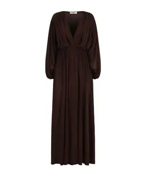 Philosophy Di Lorenzo Serafini V-neck Maxi Dress With Lantern Sleeves