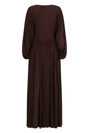 Philosophy Di Lorenzo Serafini V-neck Maxi Dress With Lantern Sleeves