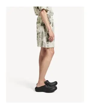Balenciaga Printed Elastic Waist Shorts - Grey