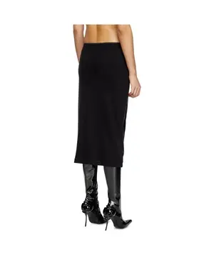 DIESEL® Midi Skirt With Metal D-ring Detail