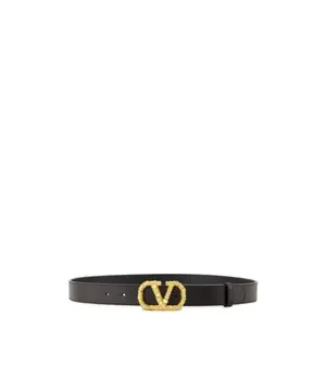 Valentino Garavani Vlogo Signature Embellished Belt - Black