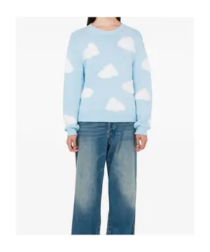 Moschino Crew Neck Cloud Motif Sweater