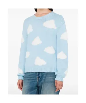 Moschino Crew Neck Cloud Motif Sweater