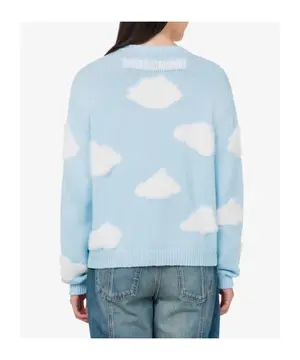 Moschino Crew Neck Cloud Motif Sweater