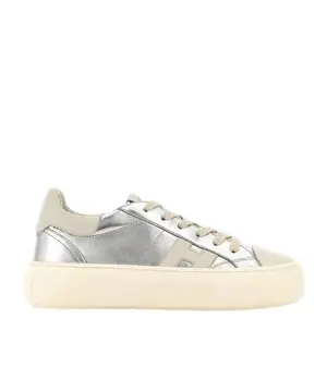 Hogan Sneakers With 'h' Logo And Lace-up Closure - Silver