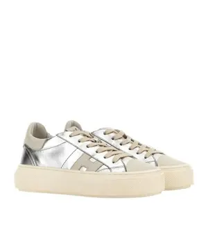 Hogan Sneakers With 'h' Logo And Lace-up Closure - Silver