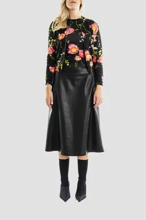 Balenciaga Floral Print Short Sleeve Knit Top