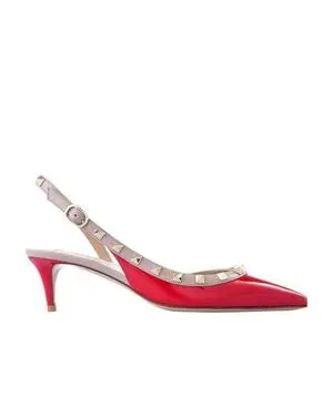 Valentino Garavani Pointed Toe Rivet Embellished Slingback Sandals