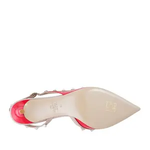 Valentino Garavani Pointed Toe Rivet Embellished Slingback Sandals