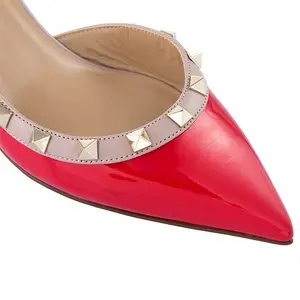 Valentino Garavani Pointed Toe Rivet Embellished Slingback Sandals