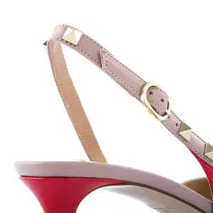 Valentino Garavani Pointed Toe Rivet Embellished Slingback Sandals