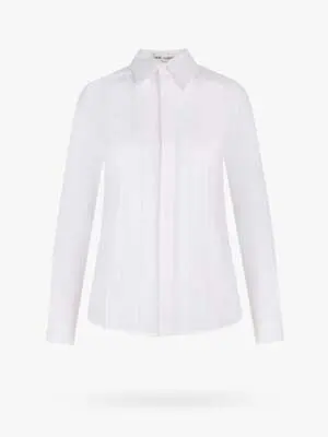 Saint Laurent Long-sleeve Shirt With Pleated Details - White