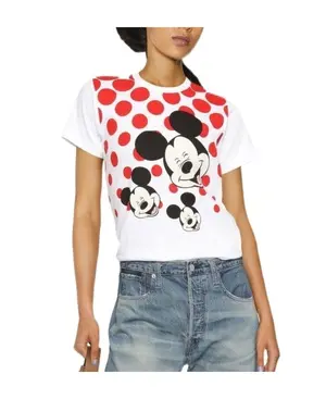 Comme Des Garçons Mickey Mouse" Printed Cotton T-shirt
