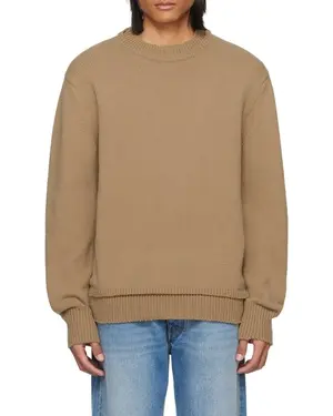 MAISON MARGIELA Ribbed Crew Neck Sweater With Elbow Patches - Nude