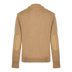 MAISON MARGIELA Ribbed Crew Neck Sweater With Elbow Patches - Nude