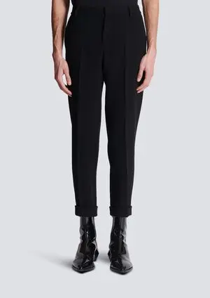 Balmain Crepe Tailored Straight-leg Trousers