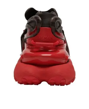 Balmain Unicorn Trainers In Neoprene And Monogram Leather - Red
