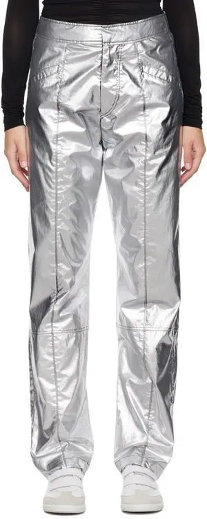 Isabel Marant Étoile Metallic Effect Straight-leg Trousers - White
