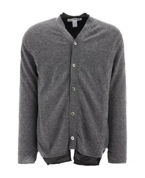 Comme Des Garçons Logo Knitted Cardigan - Black