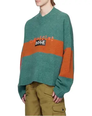 Martine Rose Oversized Colorblocked V-neck Sweater