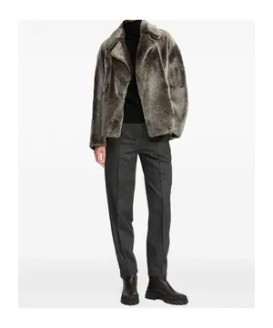 YVES SALOMON Double-breasted Faux Fur Jacket - No