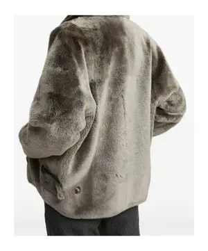 YVES SALOMON Double-breasted Faux Fur Jacket - No