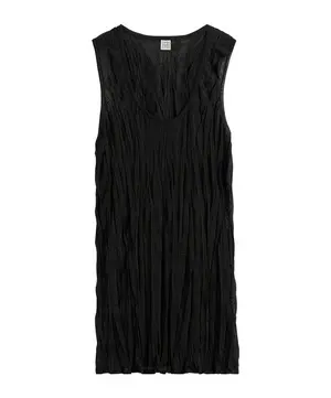 TOTEME Crinkled Knit Tank Top - Black