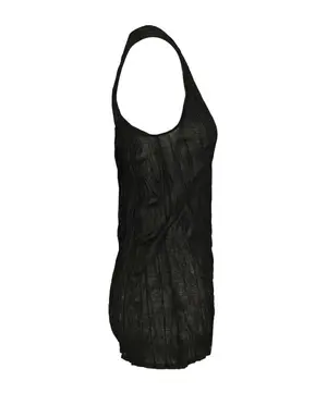 TOTEME Crinkled Knit Tank Top - Black