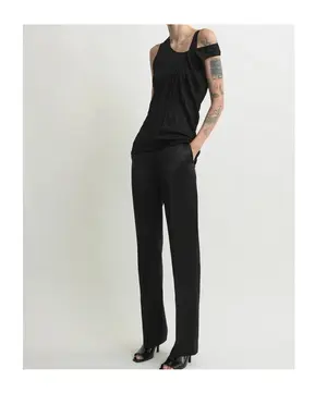 TOTEME Crinkled Knit Tank Top - Black