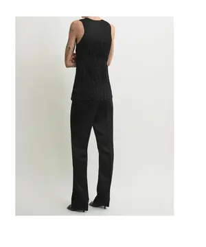 TOTEME Crinkled Knit Tank Top - Black
