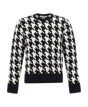 Thom Browne Houndstooth Jacquard Pullover - Black