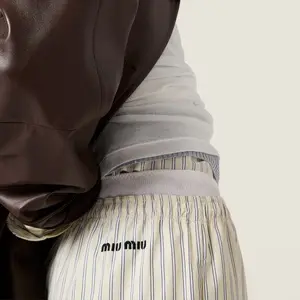 Miu Miu Striped Straight Leg Pants - No