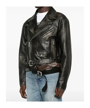 Dsquared2 Zip-up Belted Biker Jacket