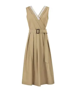 Max Mara Sleeveless Midi Dress - Beige