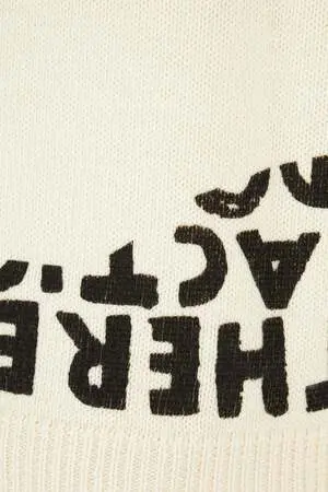 MAISON MARGIELA Lettering-print V-neck Wool Sweater