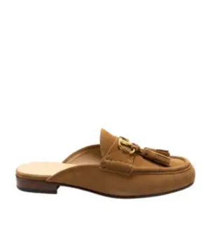 Women's Slip-On Mules with Gold-Toned Hardware