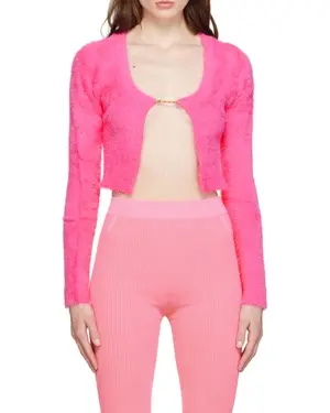 Jacquemus La Maille Cropped Knitted Cardigan