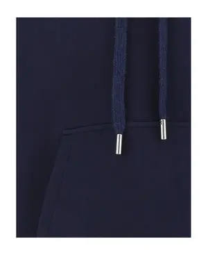 AMI Paris Long-sleeved Drawstring Hoodie - Blue