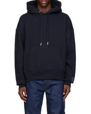 AMI Paris Long-sleeved Drawstring Hoodie - Blue