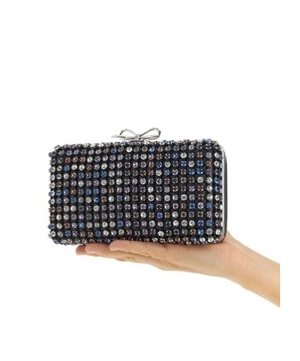 SELF-PORTRAIT Crystal-decorated Mini Clutch - Black