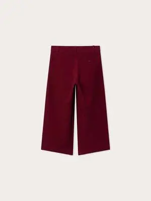Bonpoint Javey Cherry-embroidered Wide-leg Corduroy Pants